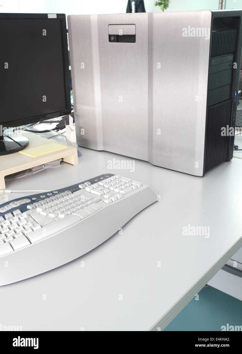 Office desk with computer Stock Photo - Alamy