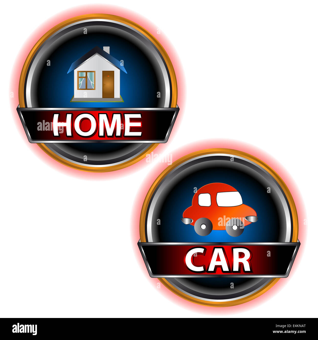 Buttons home and car Stock Photo - Alamy