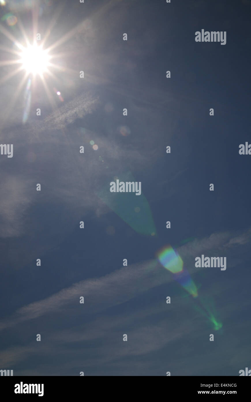 sun on a sky with flare Stock Photo - Alamy
