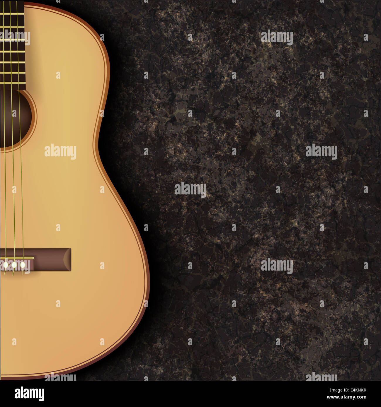 abstract grunge music background with guitar on black marble texture ...