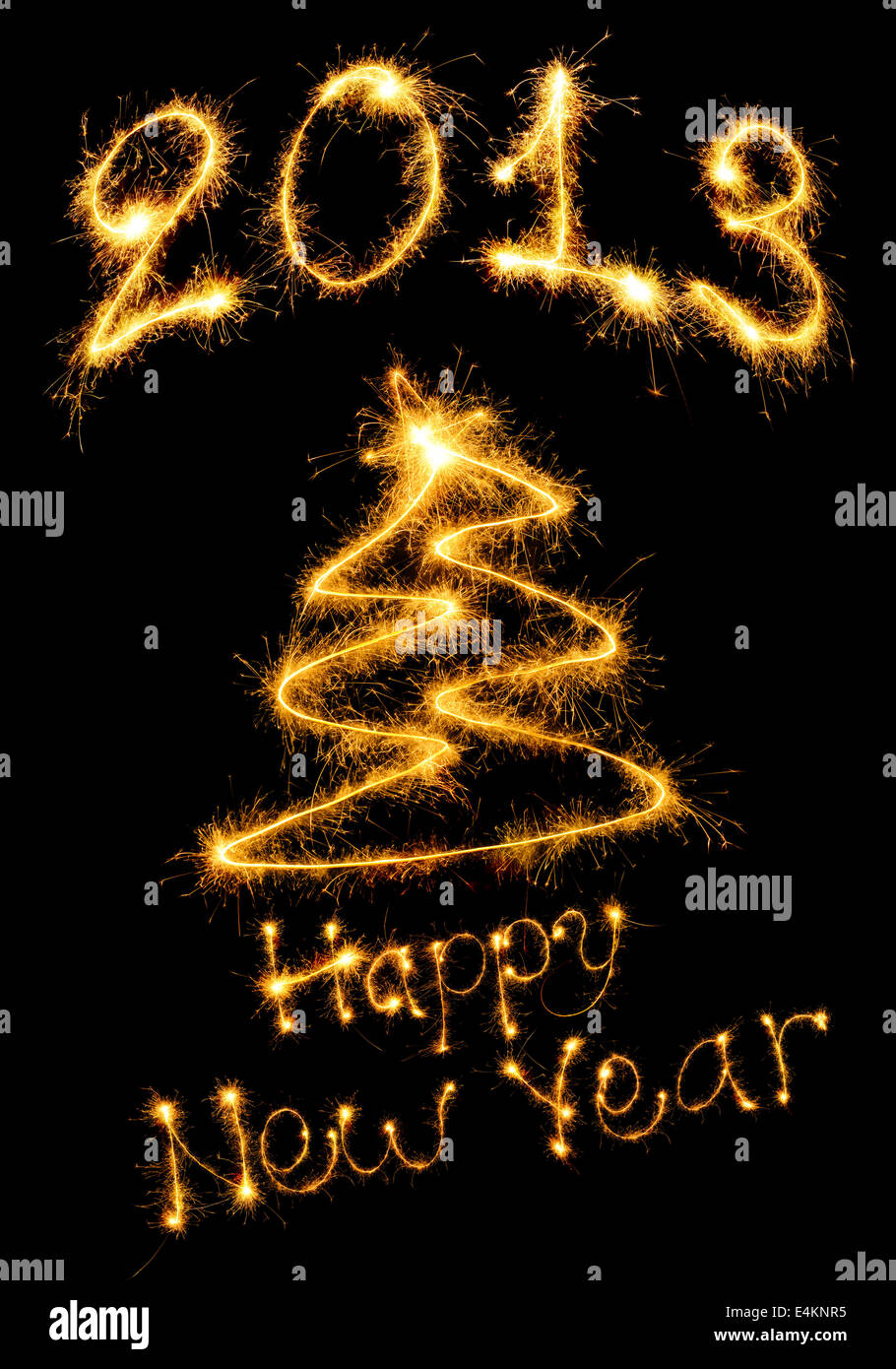 Postcard of a congratulation happy New Year Stock Photo - Alamy