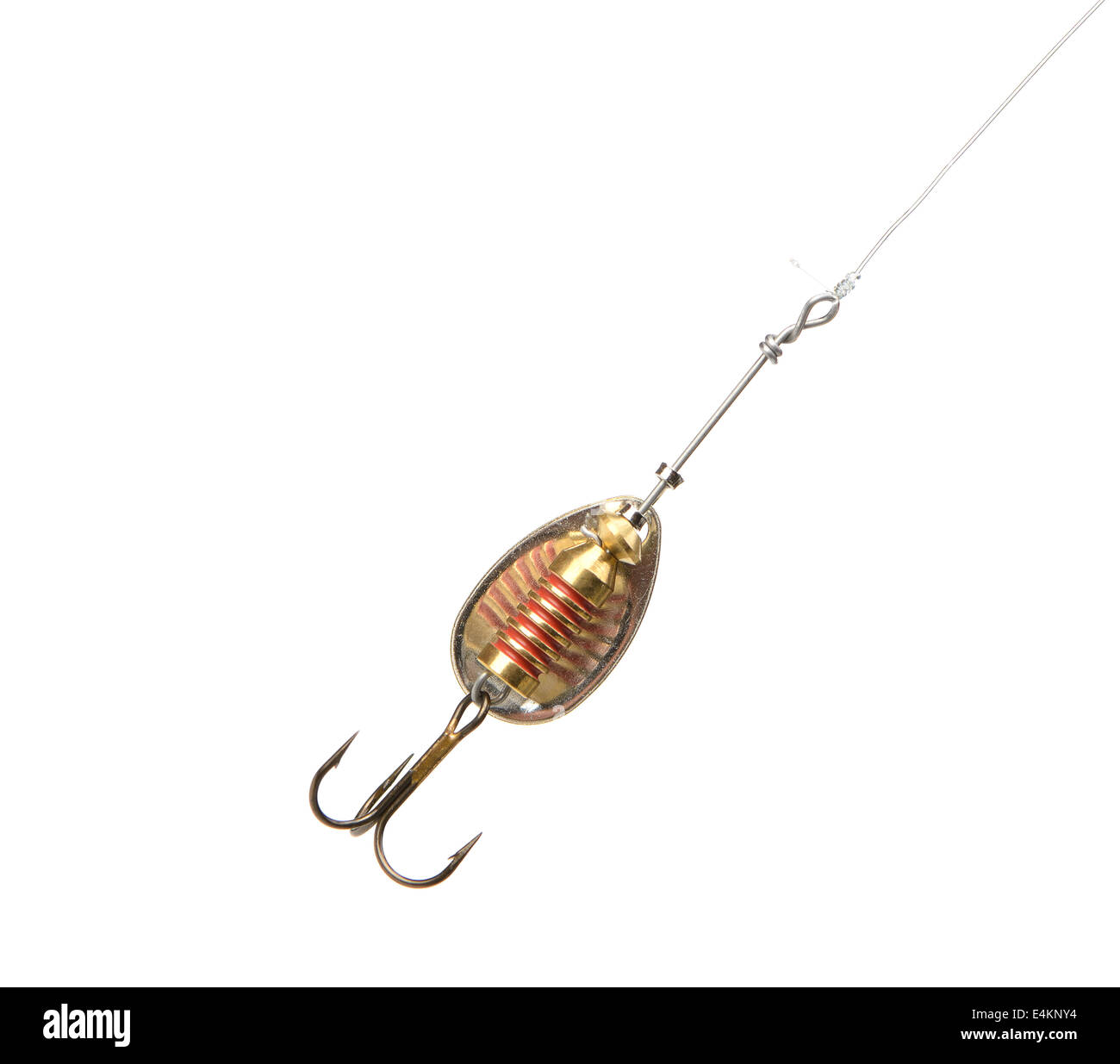 Fishing lure on fishing line Stock Photo - Alamy