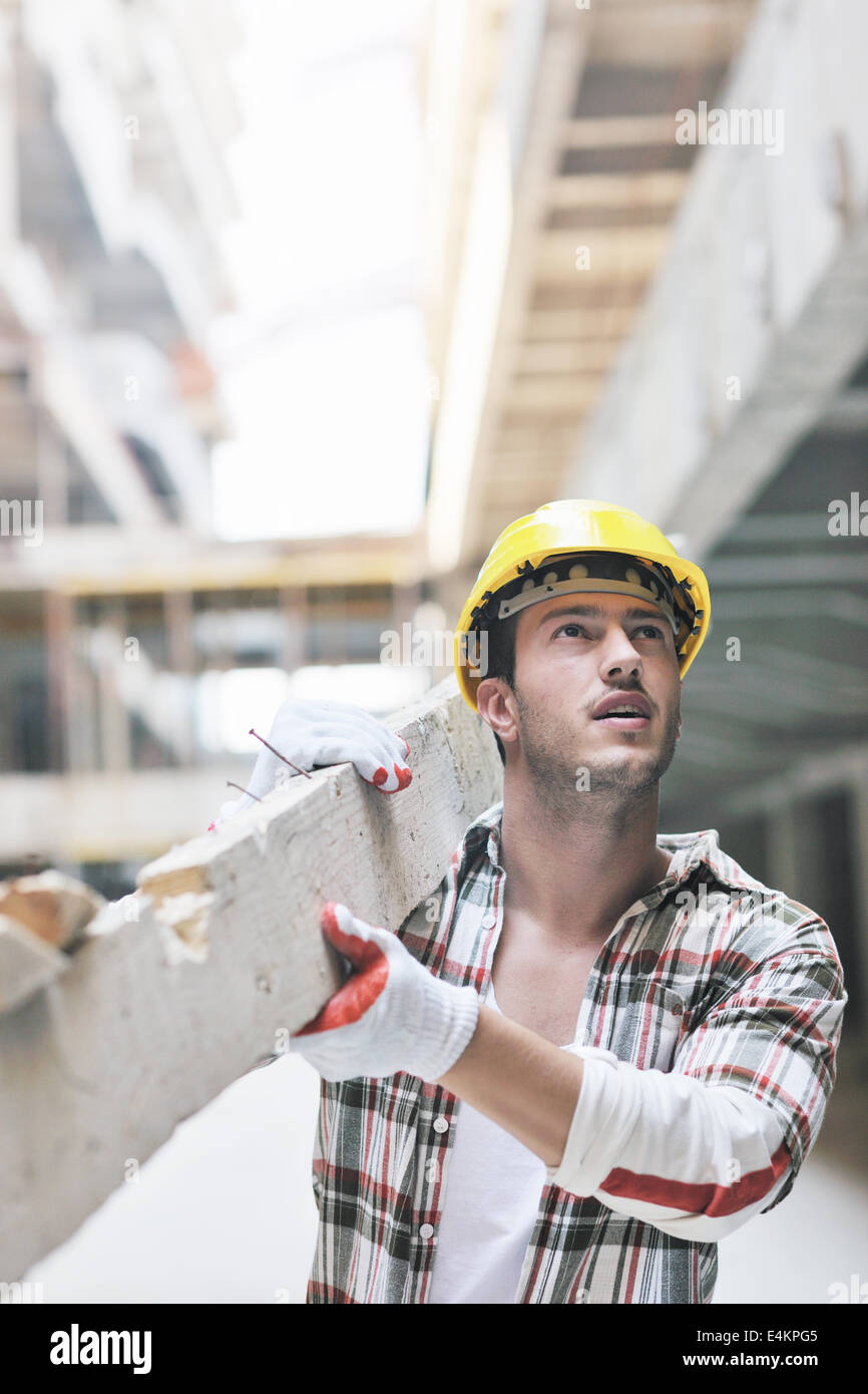 hard worker on construction site Stock Photo - Alamy