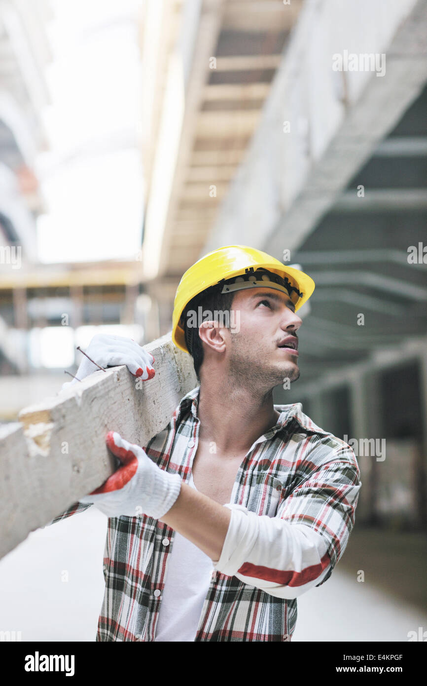 hard worker on construction site Stock Photo - Alamy