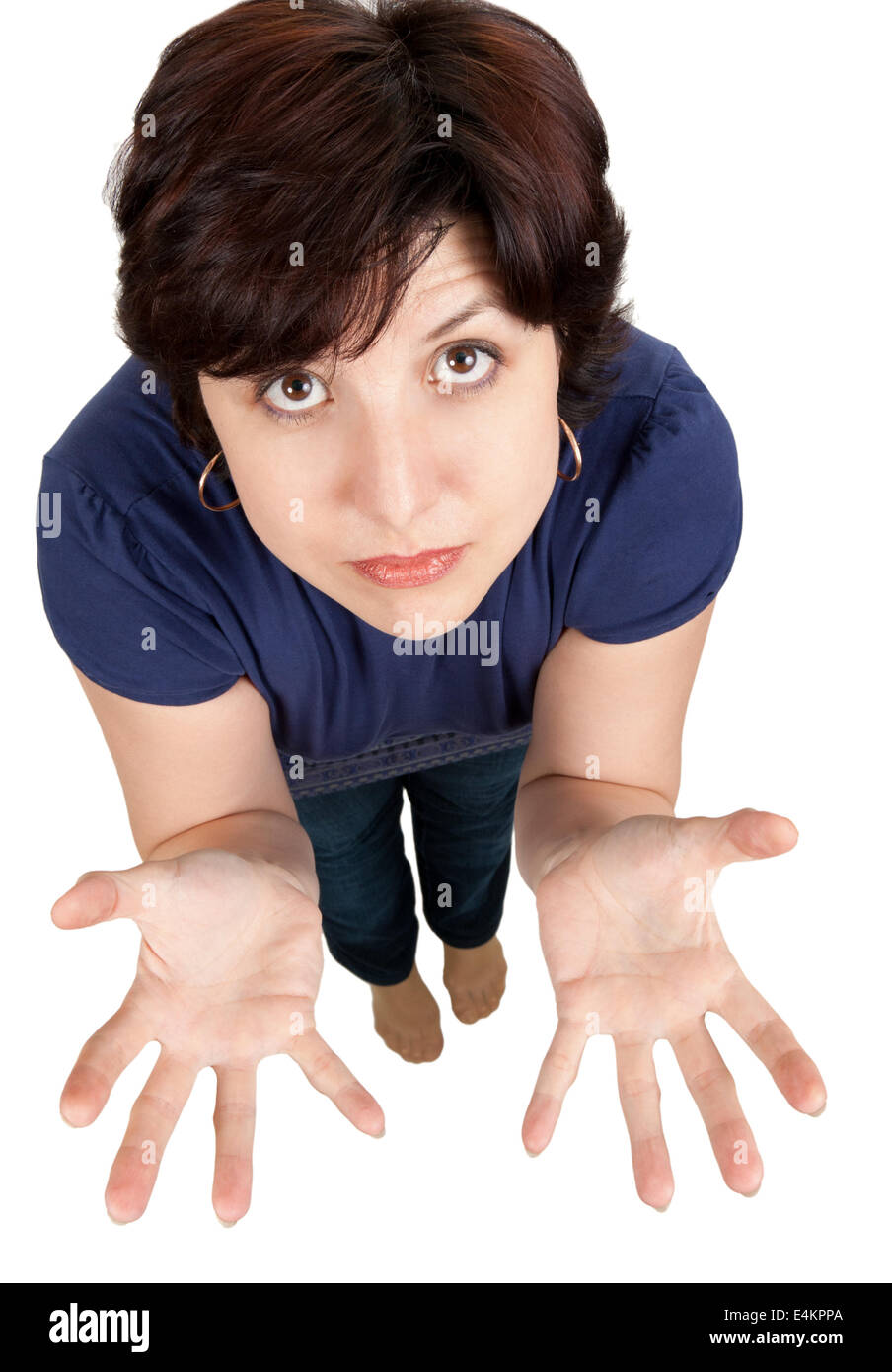 woman showing hands Stock Photo - Alamy