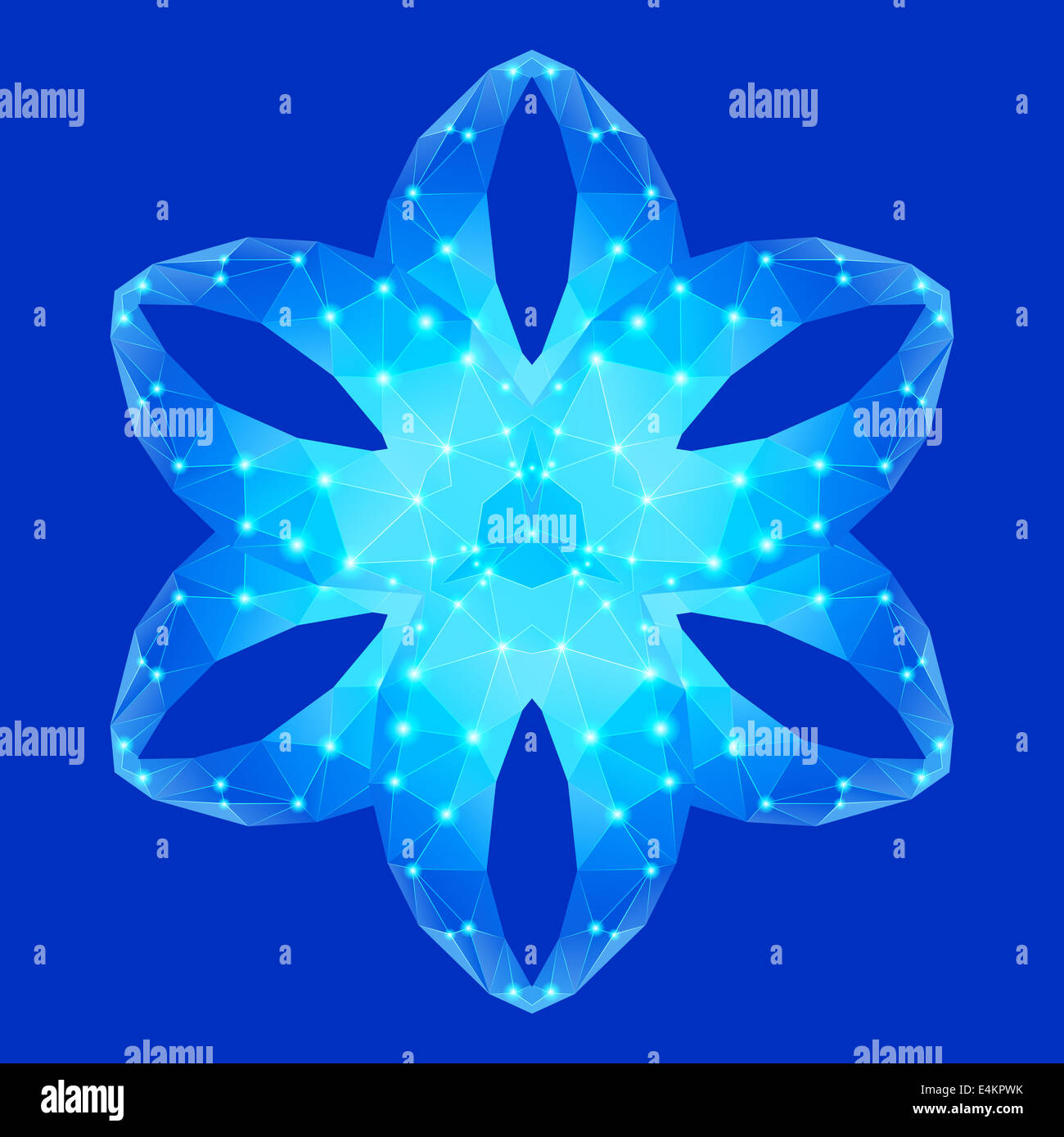 Polygonal geometric constellation in form abstract flower with six ...