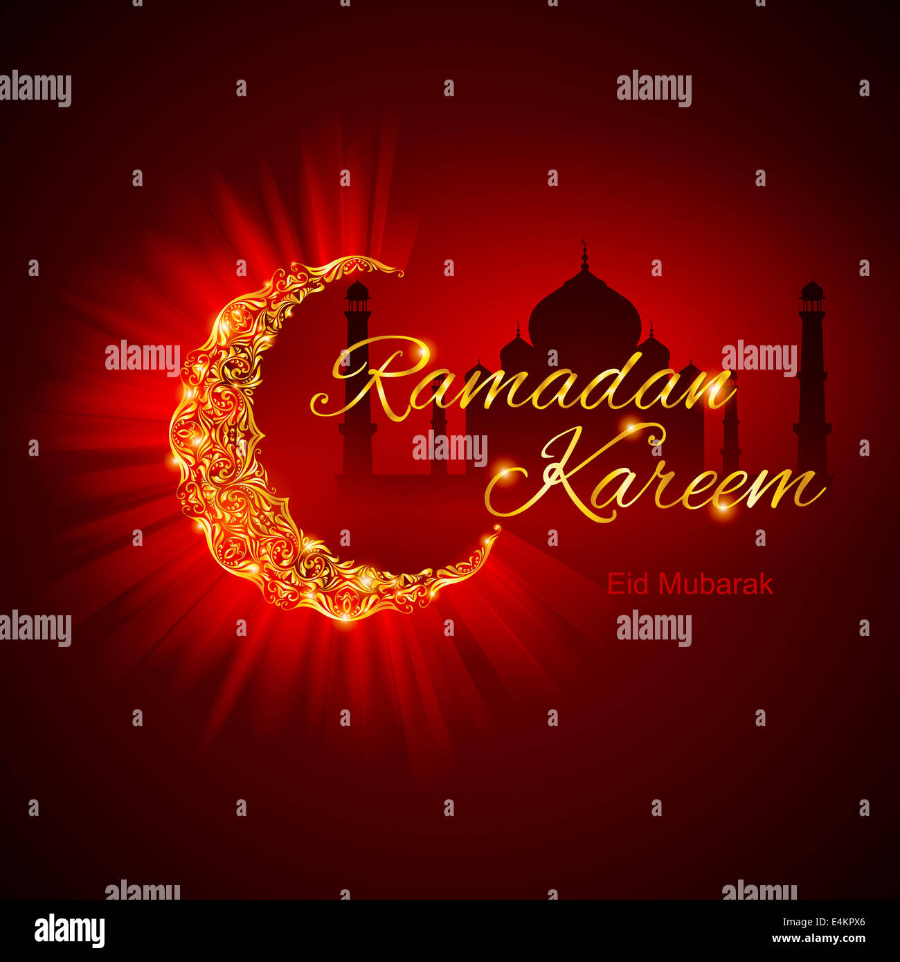 Glowing Crescent Moon by Taj-Mahal in brilliant golden shades on dark ...