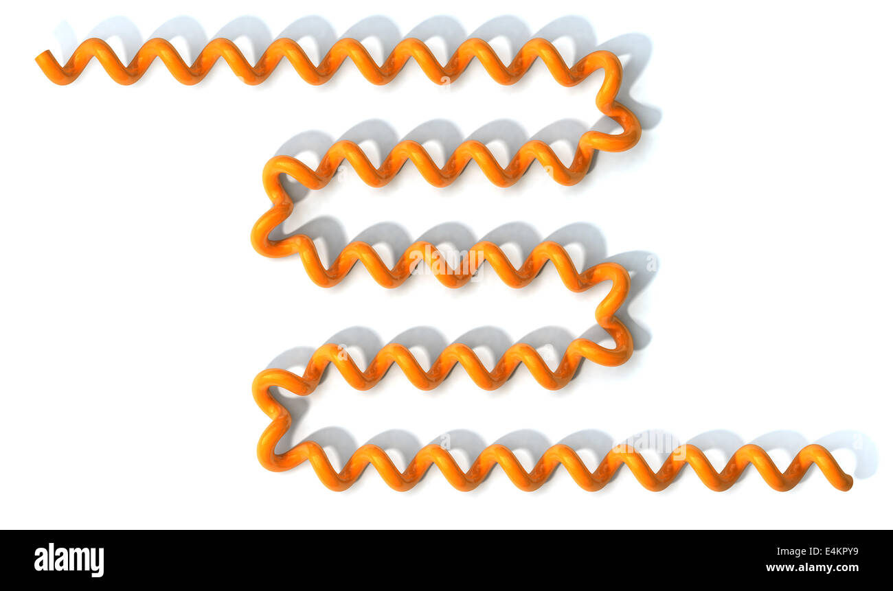 A vintage laid out orange coiled telephone cord on an isolated white background Stock Photo - Alamy