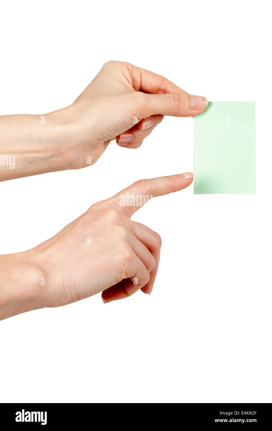 Hand holding sticky note Cut Out Stock Images & Pictures - Alamy