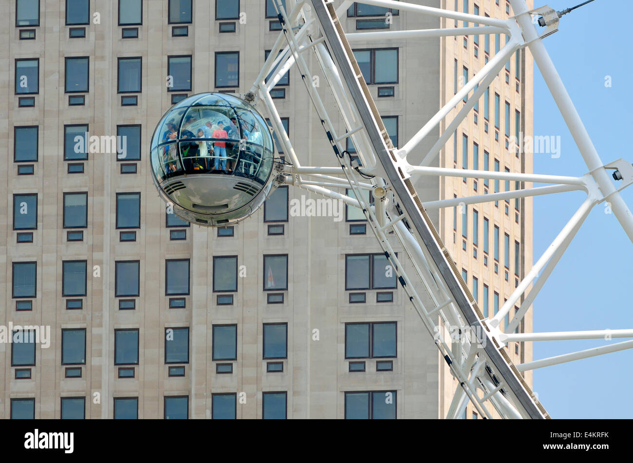 London, England, UK. London Eye / Millennium Wheel and the Shell Centre ...