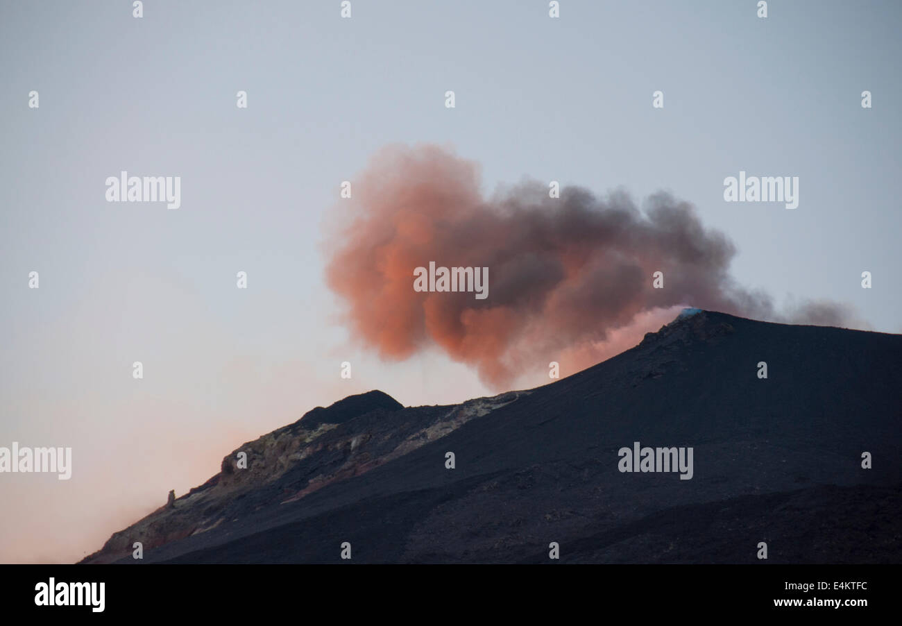 Eruption of Stromboli view from Punta dei Corvi Ginostra, Aeolian ...