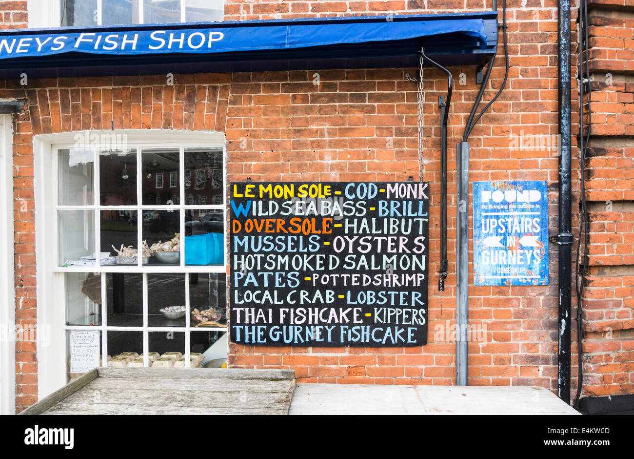 Gurneys Fish Shop, a fishmongers in the small town of Burnham Market ...
