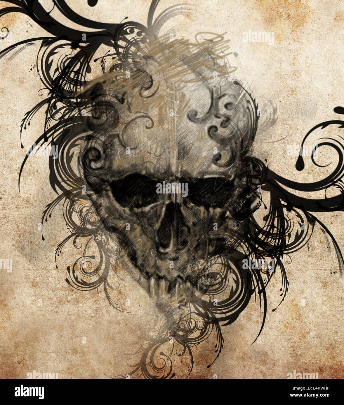 Sketch of tattoo art, handmade illustration Stock Photo - Alamy