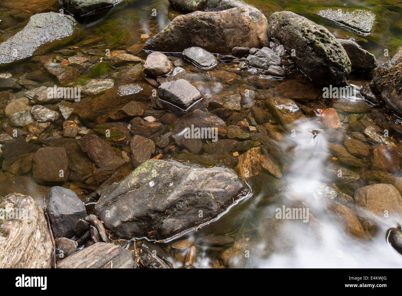 Water flows through a small creek bed Stock Photo - Alamy