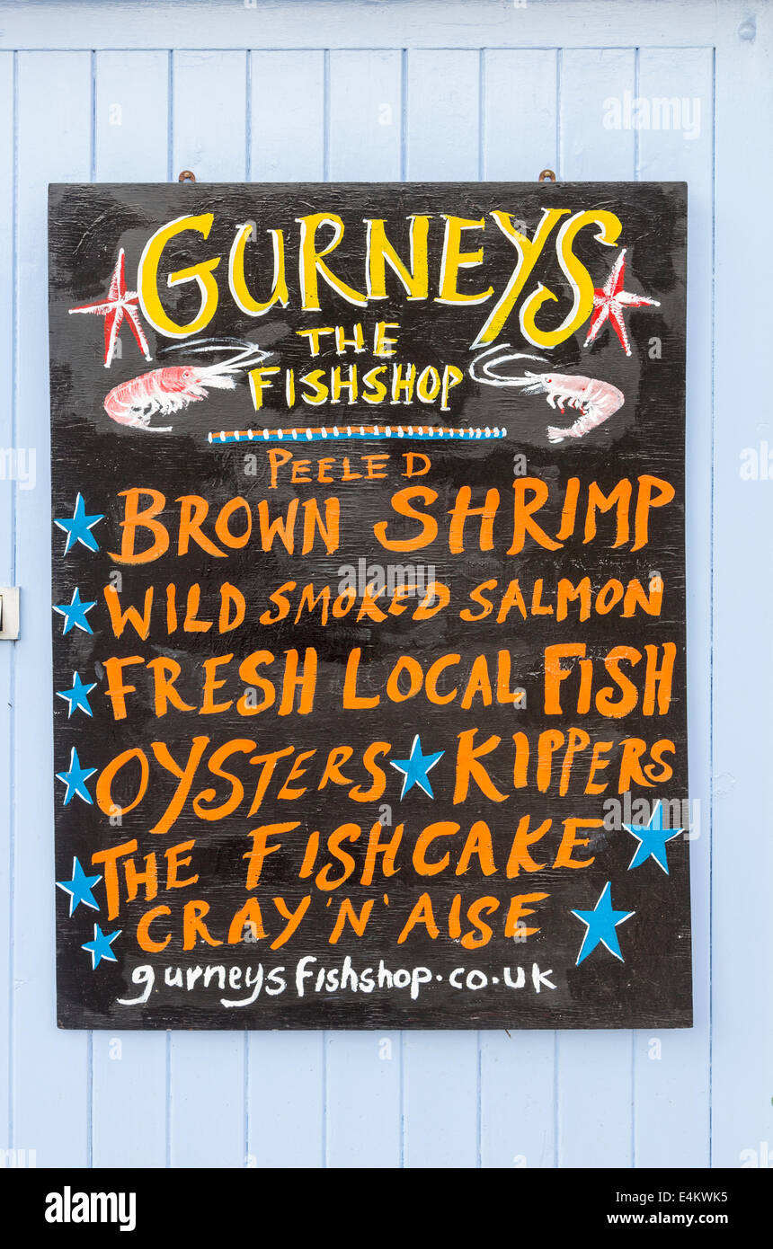 Norfolk gurneys fishshop sign hi-res stock photography and images - Alamy