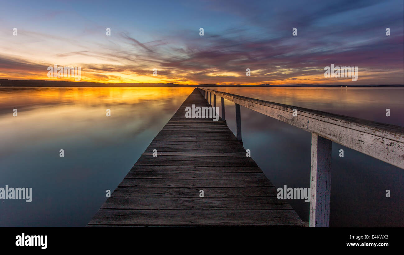 Long Jetty in NSW, Australia at sunset Stock Photo - Alamy