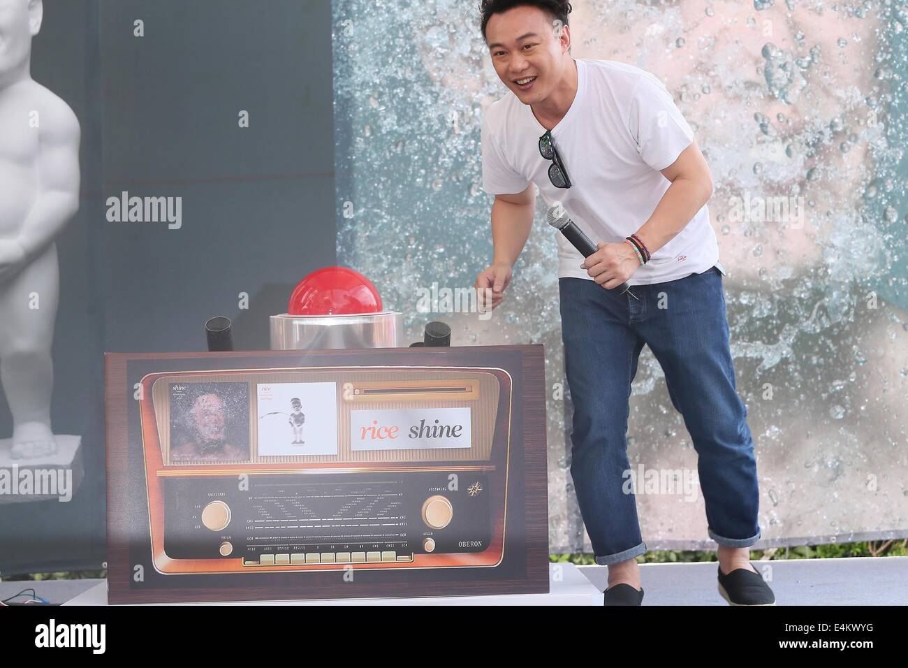 Taipei. 12th July, 2014. Singer Eason Chan holds autograph session of ...