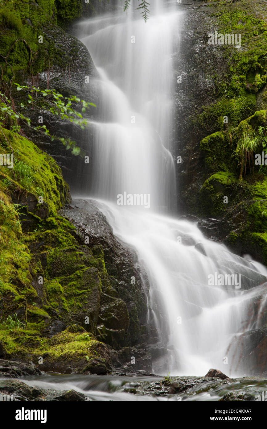 A pristine water fall flowing over rocks Stock Photo - Alamy