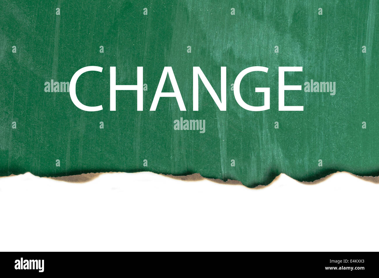 Change sign on green chalkboard. Conceptual image Stock Photo - Alamy