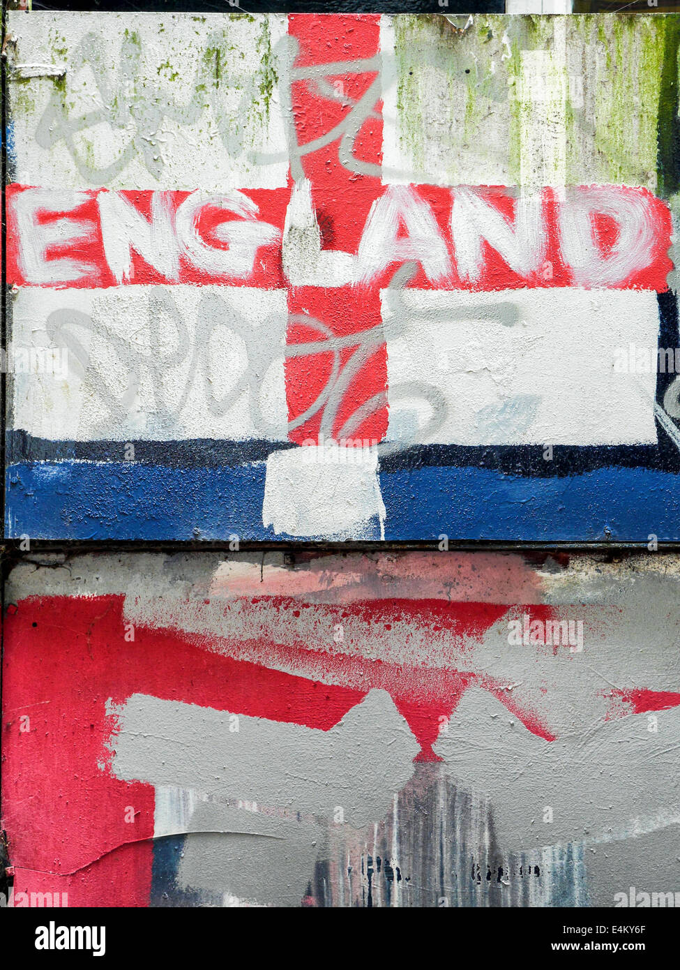 Hand-painted St George's English flag with graffiti - England Stock ...