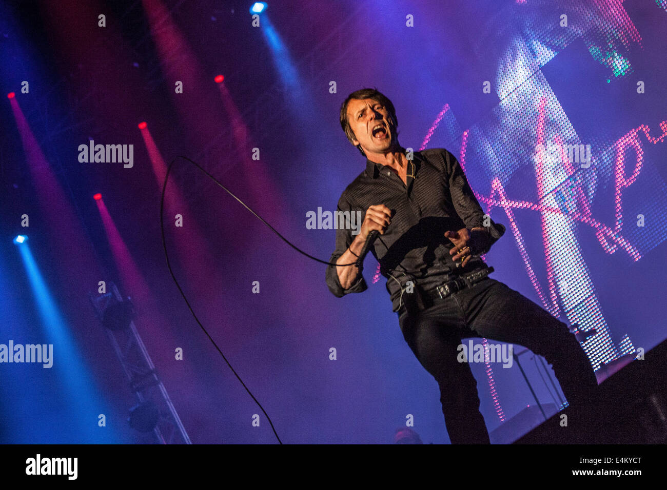 Singer of the British band Suede Brett Anderson performs at Slovak ...