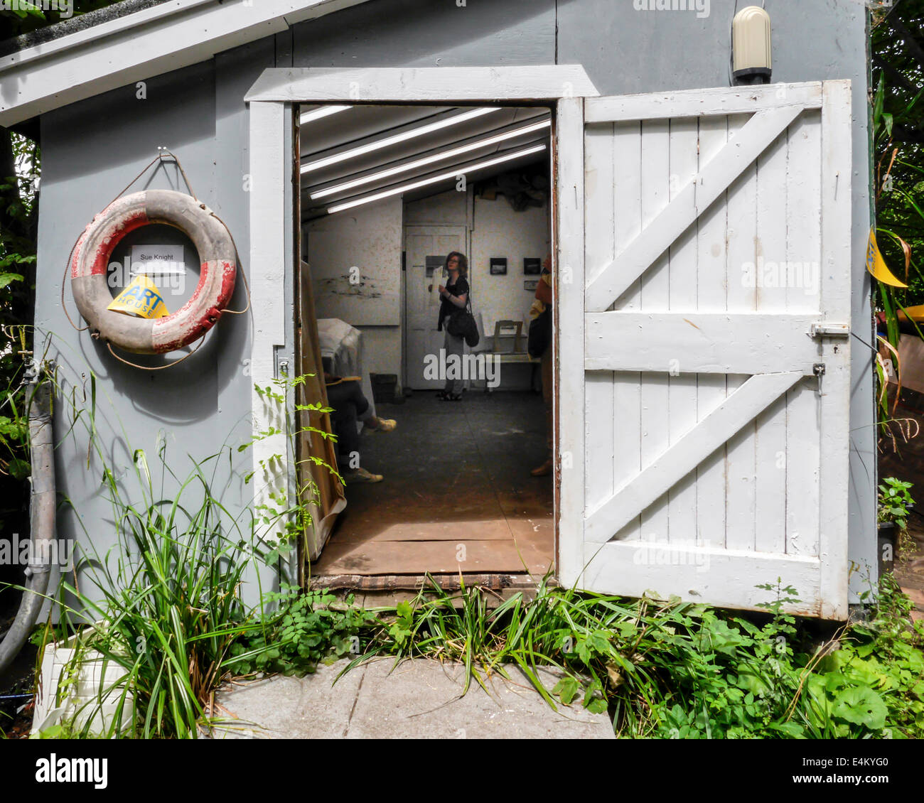 Studio of artist, Sue Knight - Entrance and lifebuoy in the working ...
