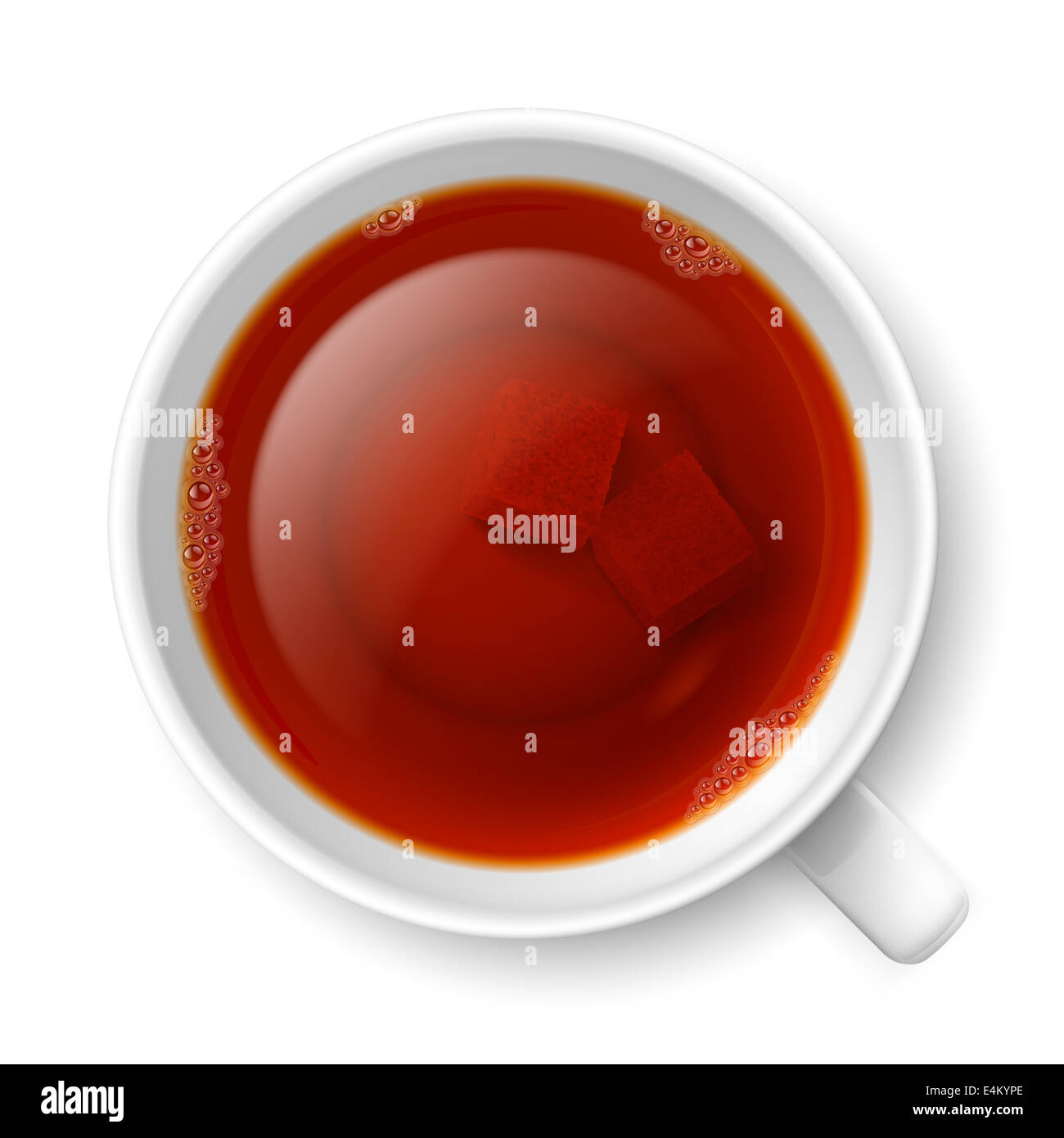 Cup of black tea with lump of cane sugar at the bottom Stock Photo - Alamy