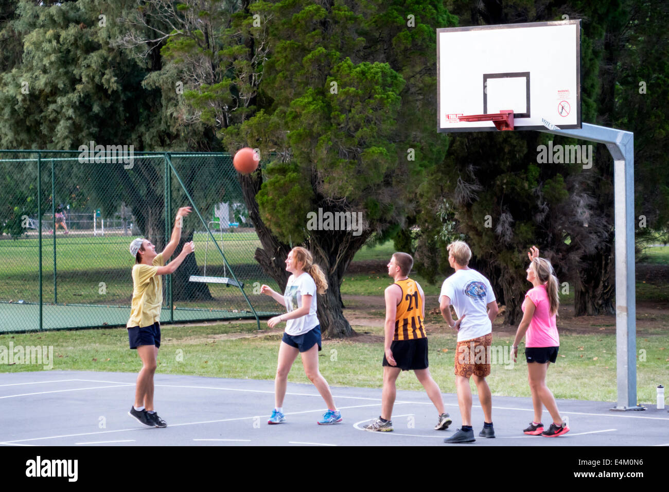 Australian School Children Playing Sport High Resolution Stock ...