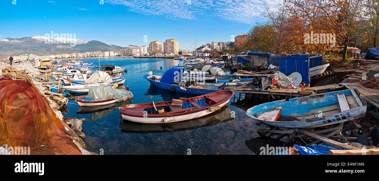 Gemlik town and Gemlik Bay located by the nothwest of Marmara Sea ...