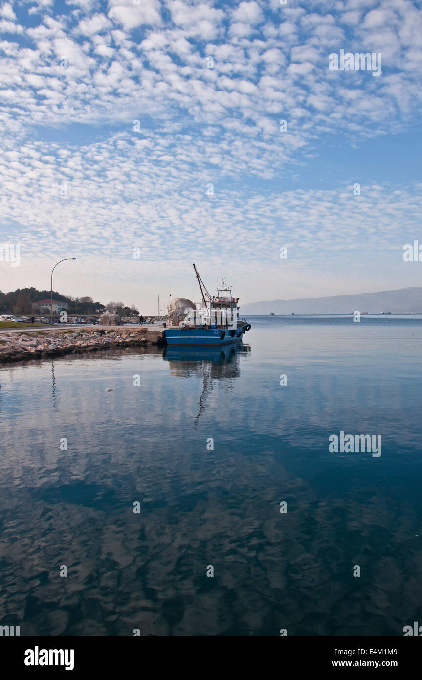 Gemlik town and Gemlik Bay located by the nothwest of Marmara Sea ...