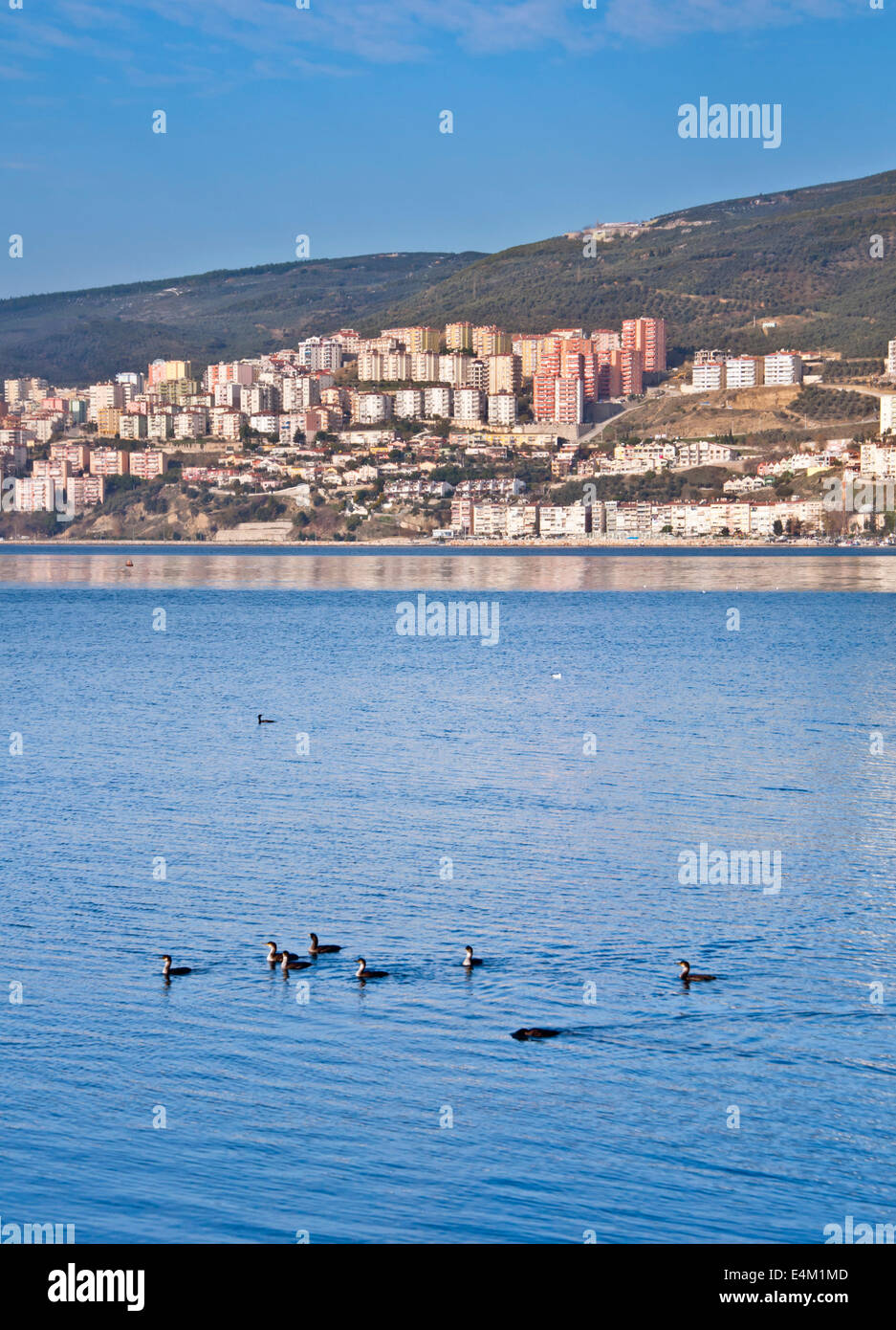 Gemlik town and Gemlik Bay located by the nothwest of Marmara Sea ...