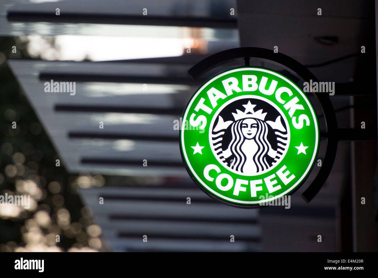 A Starbucks coffee shop sign Stock Photo - Alamy