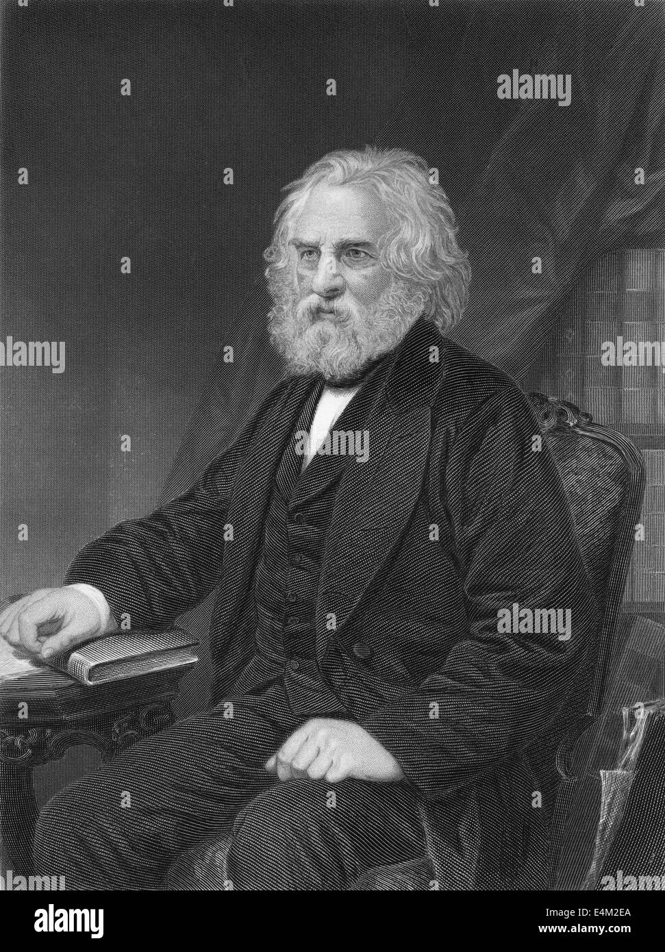 Henry Wadsworth Longfellow, 1807 - 1882, an American poet Stock Photo ...