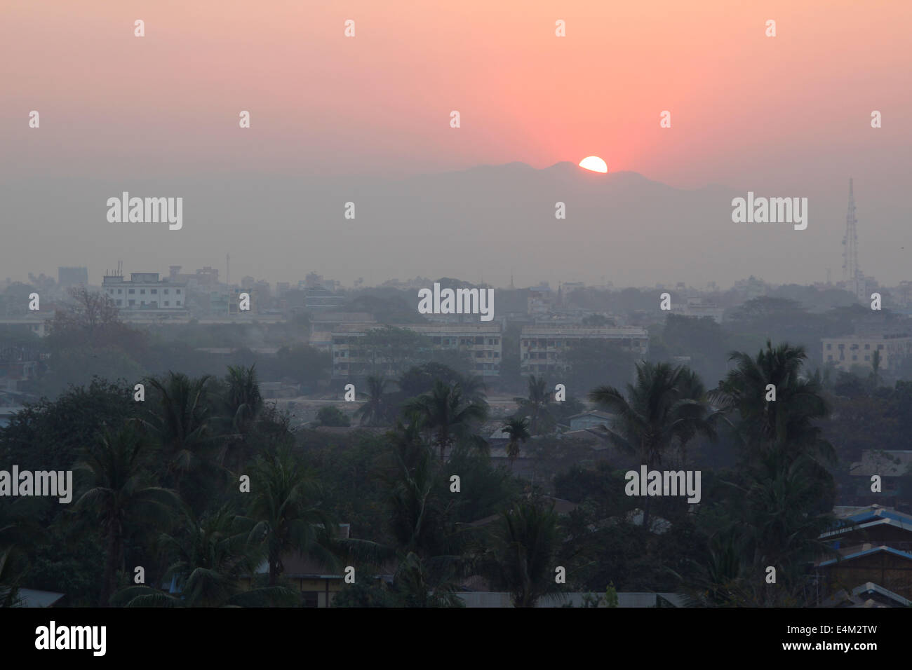 Sunrise over Mandalay, Burma Stock Photo - Alamy