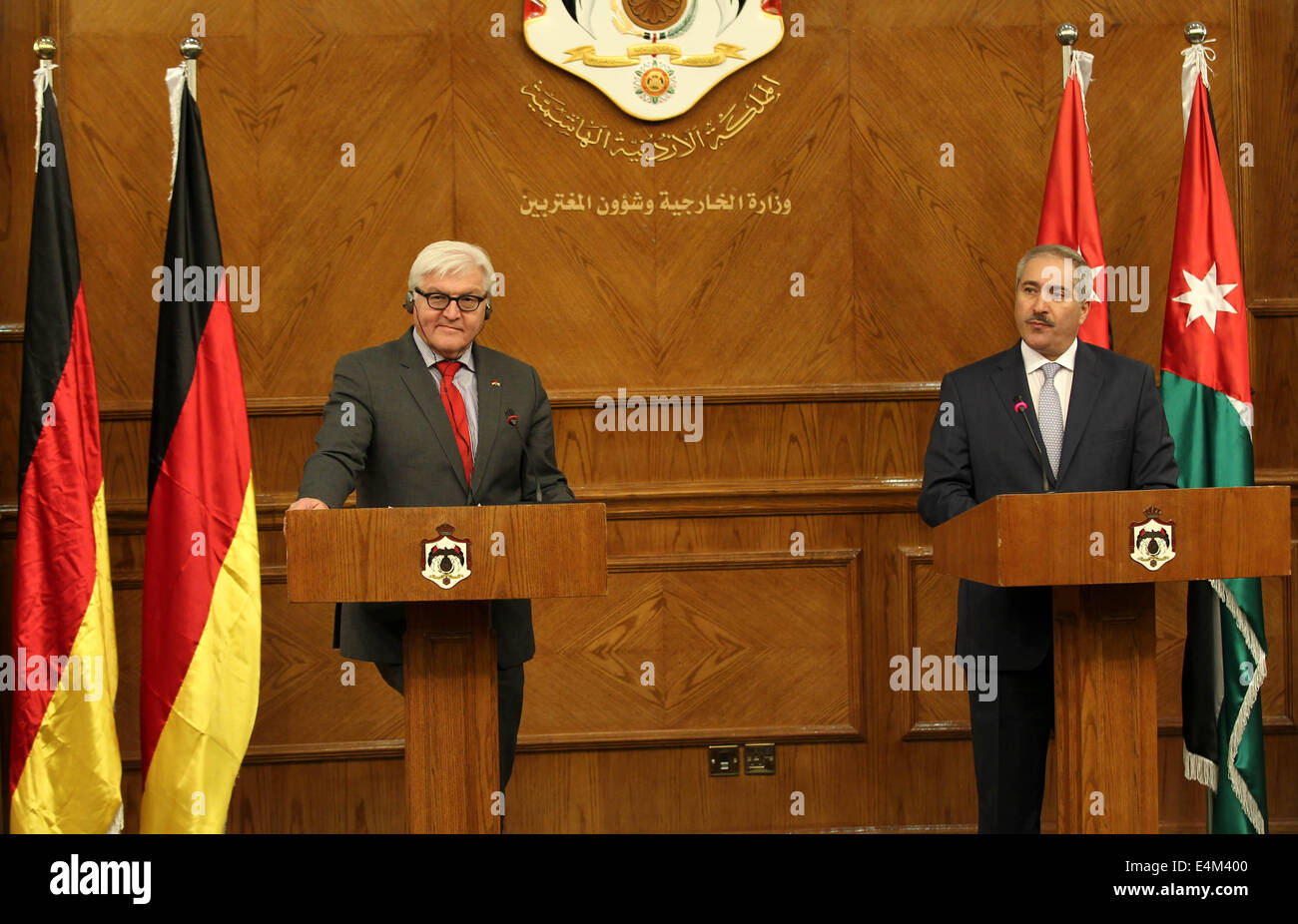 Amman, Jordan. 14th July, 2014. Jordanian Foreign Minister Nasser Judeh ...