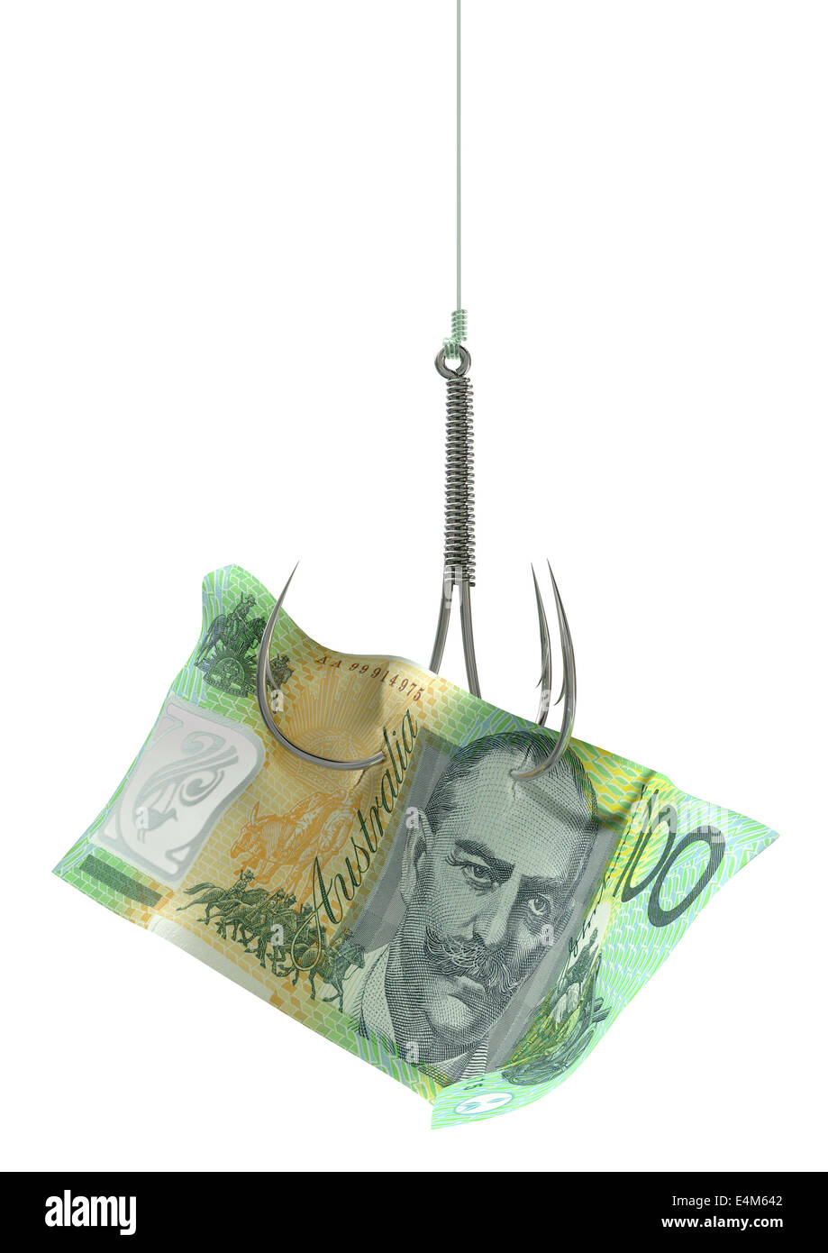 A concept image showing a one hundred australian dollar banknote used ...