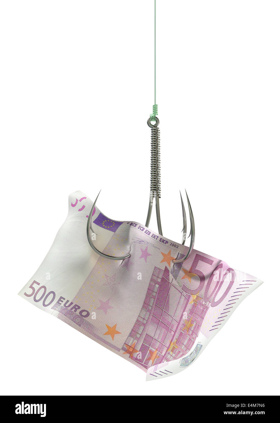 A concept image showing a five hundred euro banknote used as bait ...