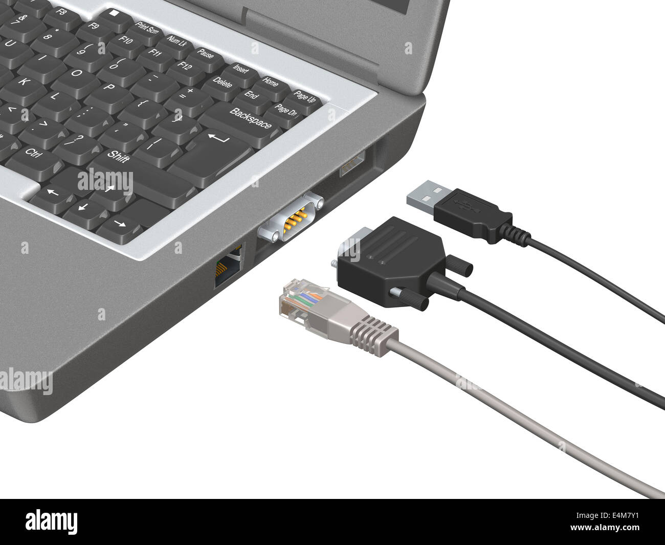 Laptop and Cables Detached Stock Photo - Alamy