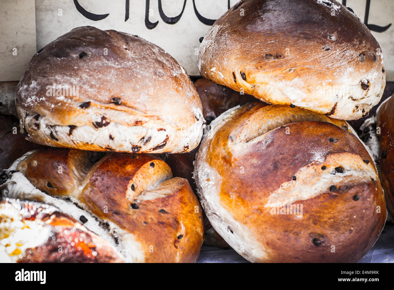 Handmade artisan bread in a medieval fair, wheat Stock Photo - Alamy