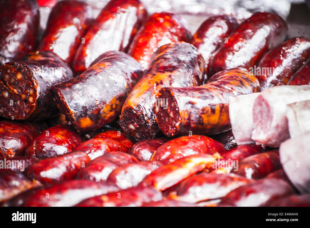 Grill, artisan sausages in a medieval fair Stock Photo - Alamy