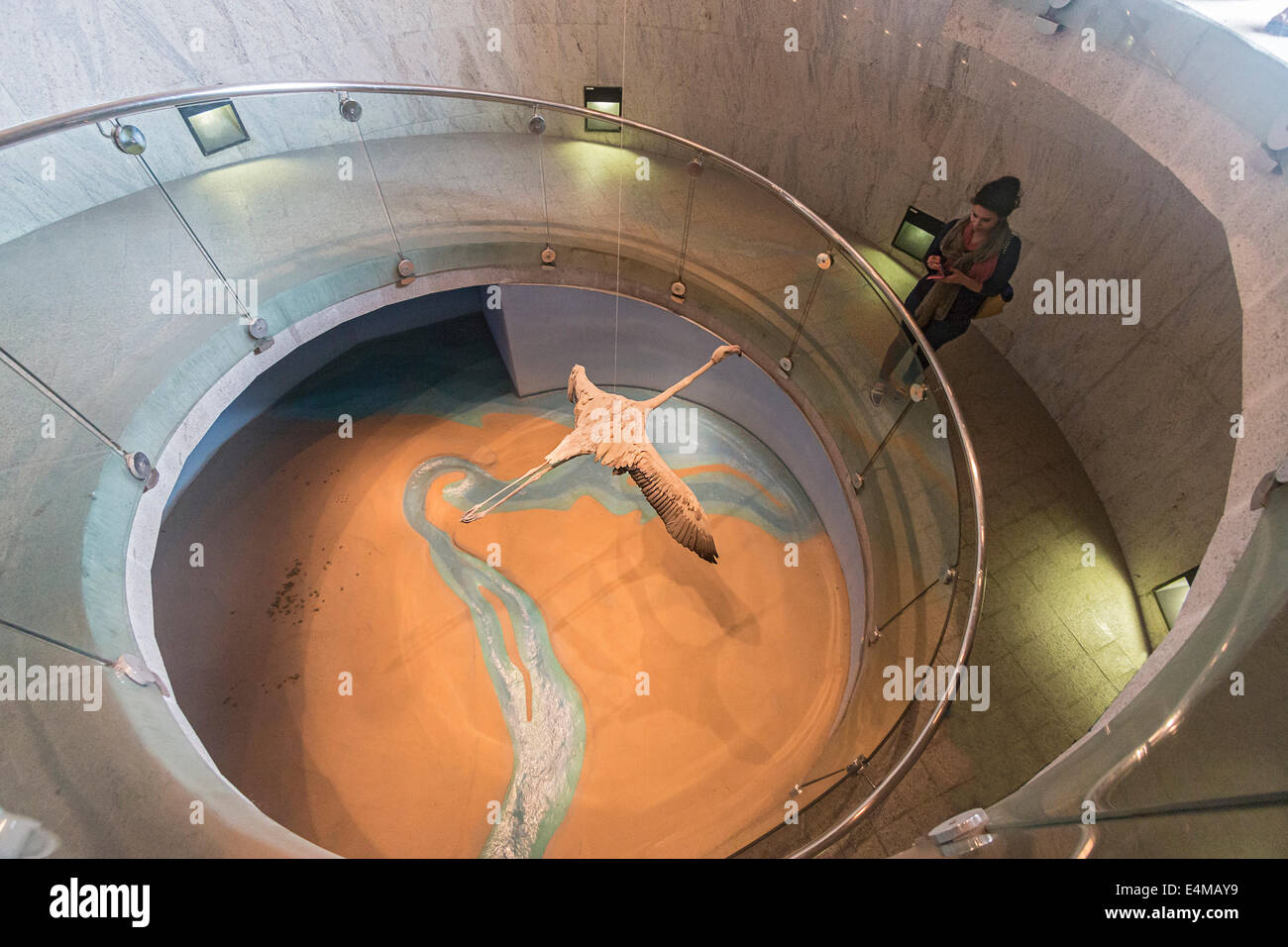 Descending spiral ramp into the lower floors of the Dubai Museum in ...