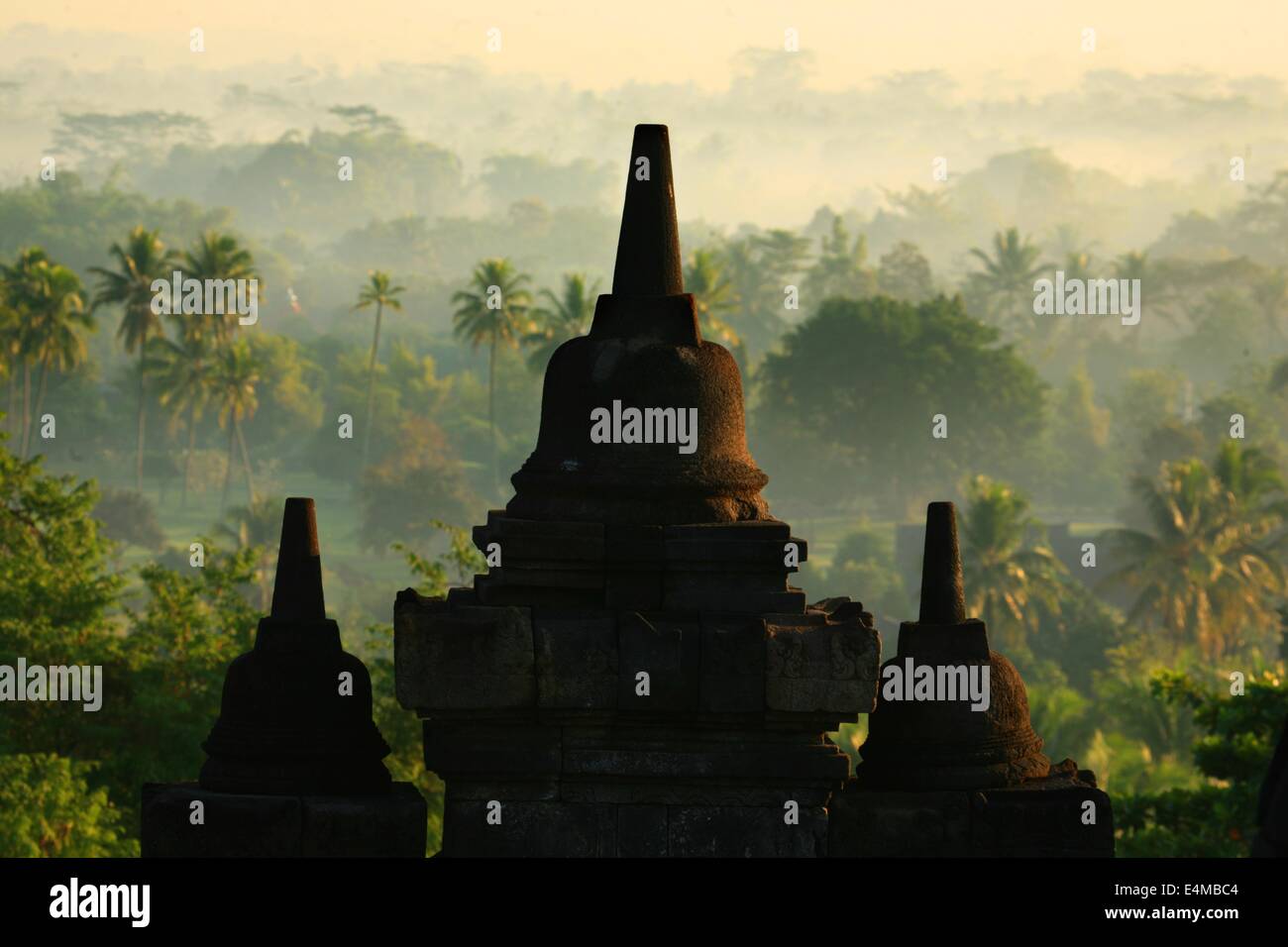 Borobudur Temple at sunrise in Java, Indonesia Stock Photo - Alamy