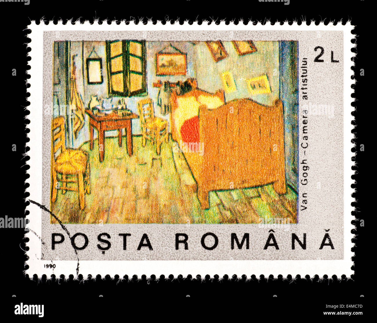 Postage stamp from Romania depicting the Vincent van Gogh painting ...
