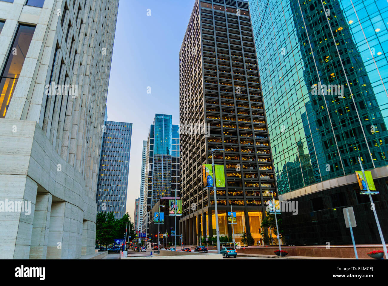 Buildings and streets in urban Downtown Houston Stock Photo - Alamy