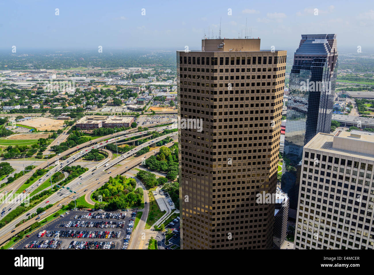 Buildings and streets in urban Downtown Houston Stock Photo - Alamy