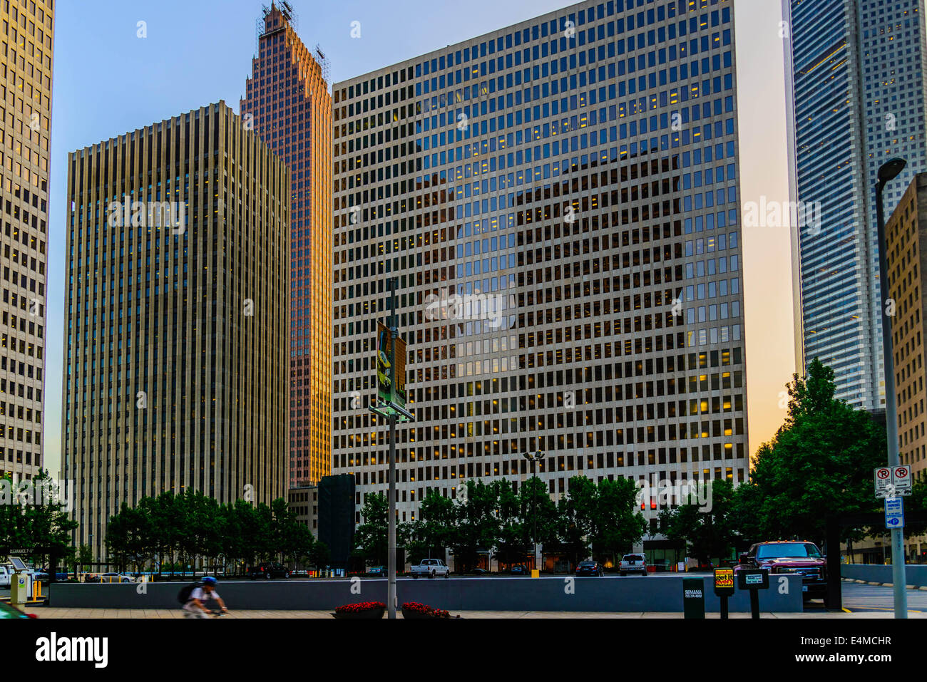 Buildings and streets in urban Downtown Houston Stock Photo - Alamy