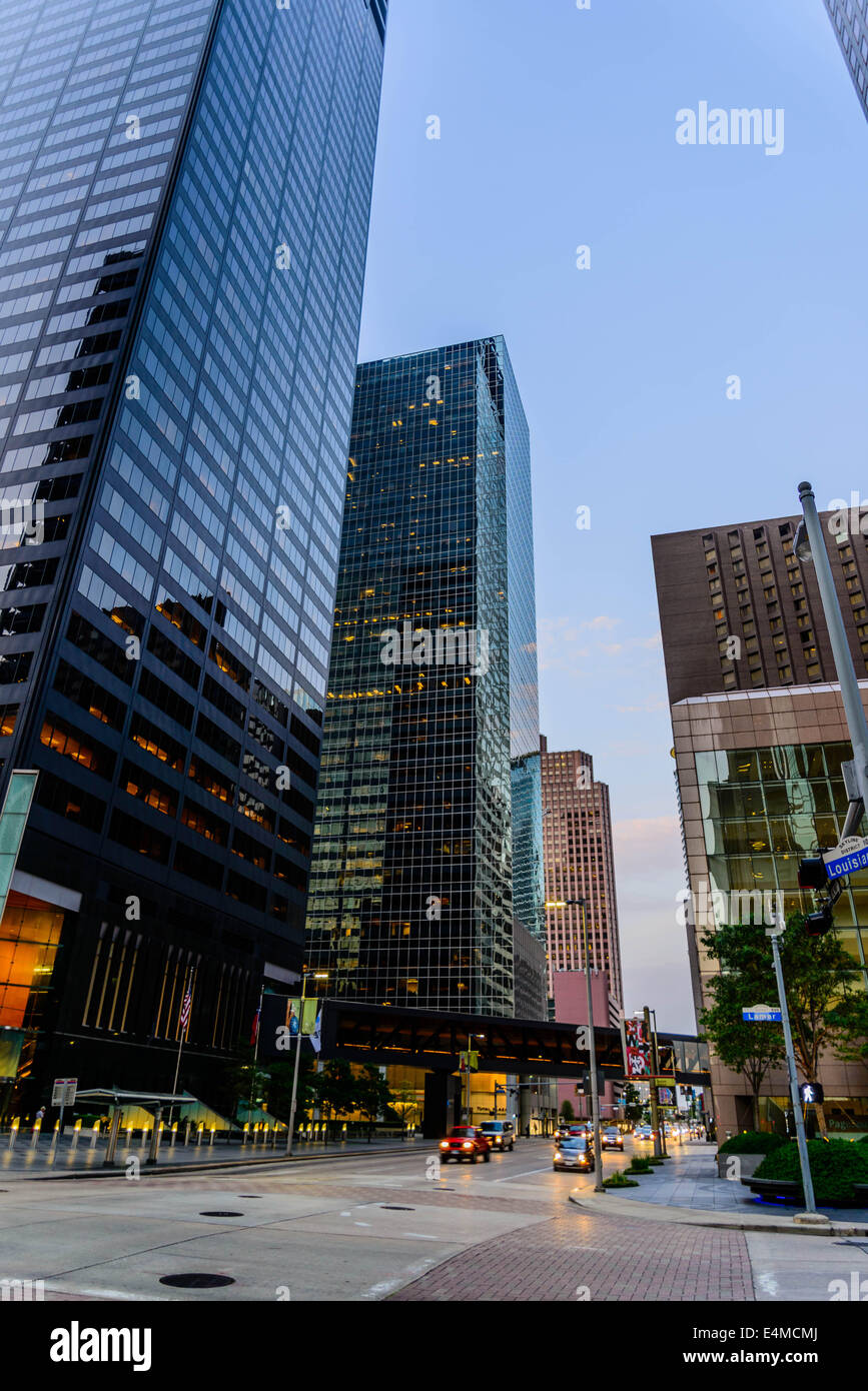 Buildings and streets in urban Downtown Houston Stock Photo - Alamy