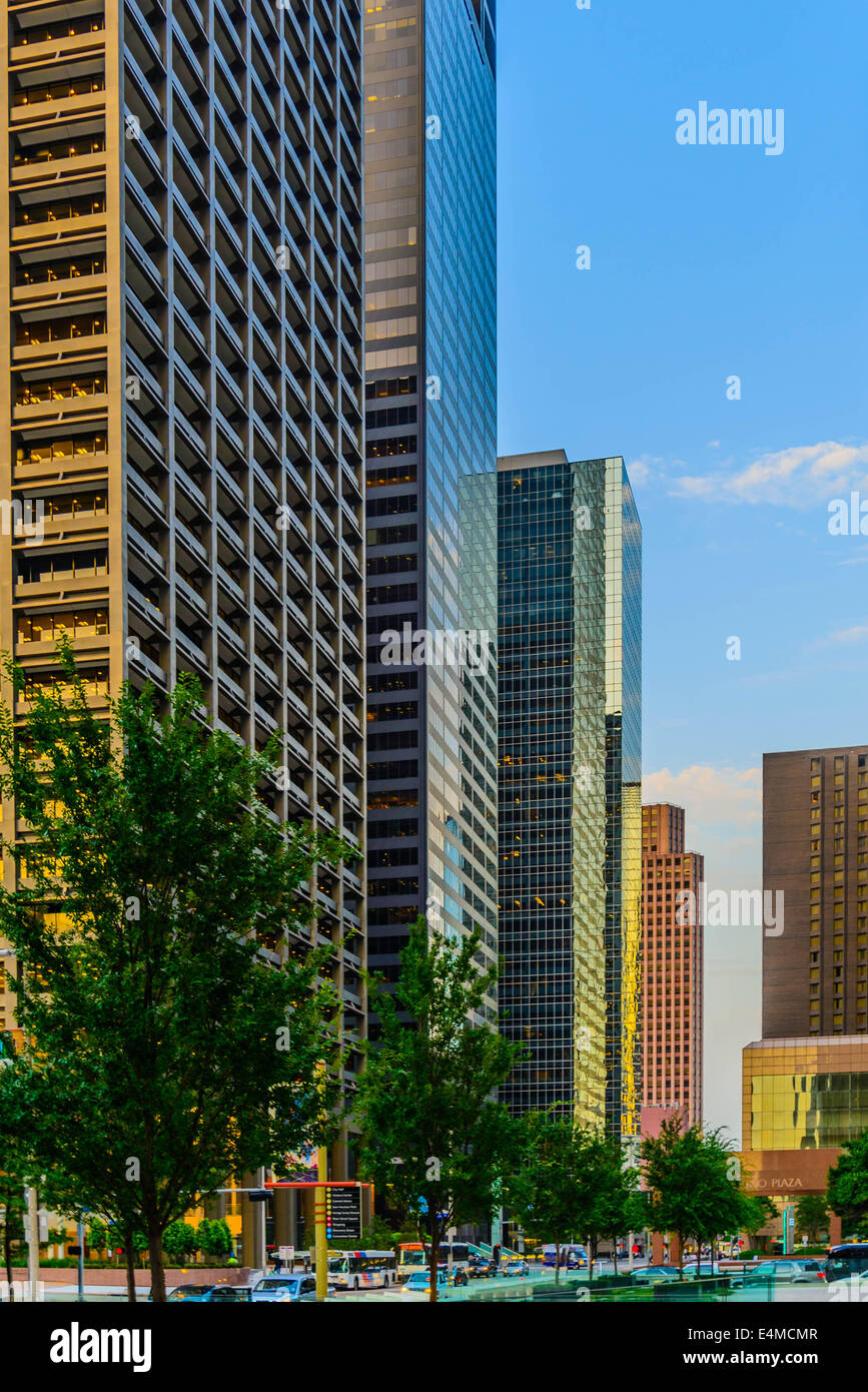 Buildings and streets in urban Downtown Houston Stock Photo - Alamy