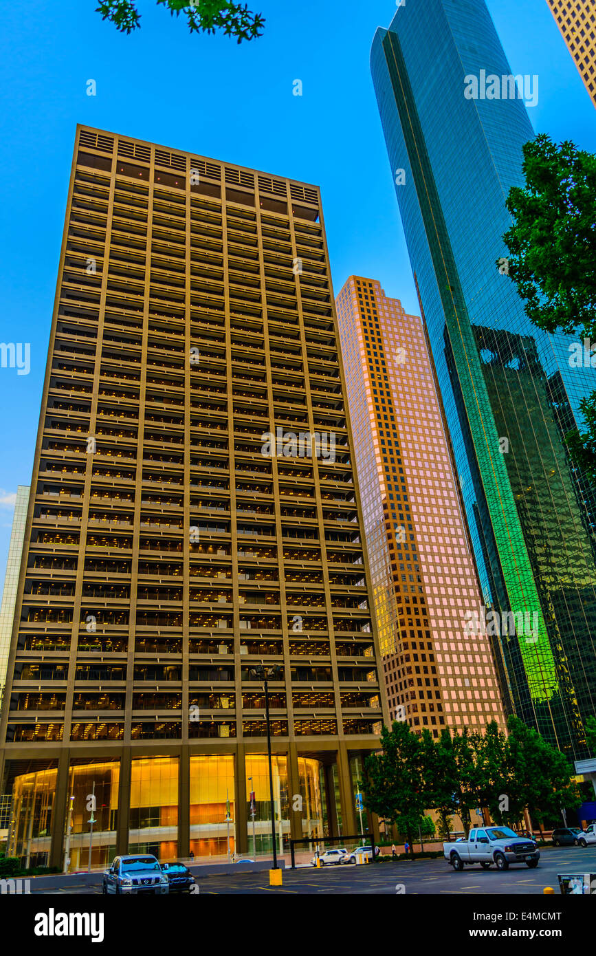 Buildings and streets in urban Downtown Houston Stock Photo - Alamy