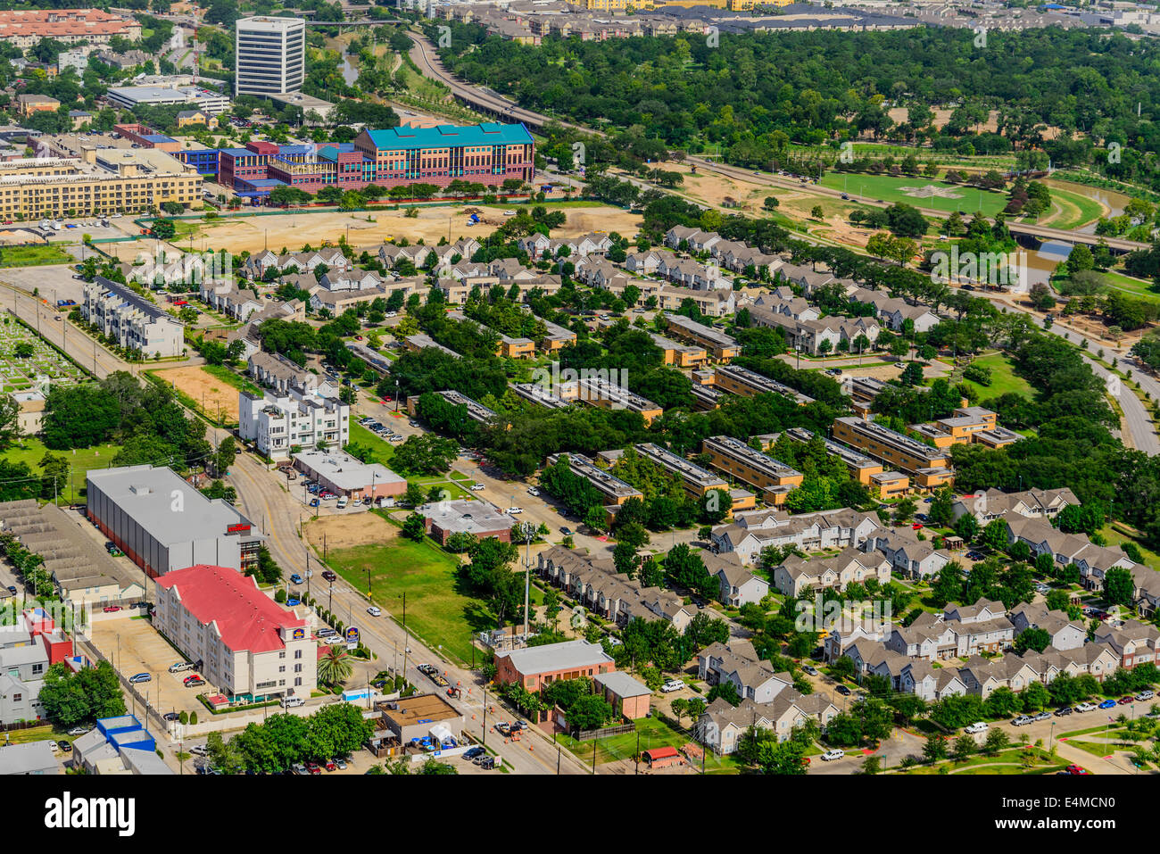 Buildings and streets in urban Downtown Houston Stock Photo - Alamy